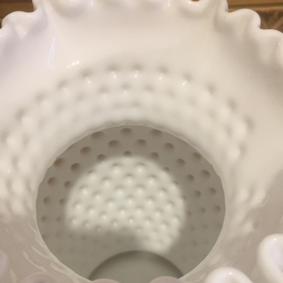 Fenton | Accents | Vtg Fenton Hobnail Milk Glass Ruffle Top Large Water ...